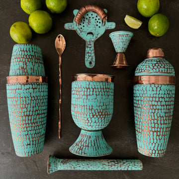 Mexican Handmade Copper Barware & Bar Tool Sets | CoLores Decor ...