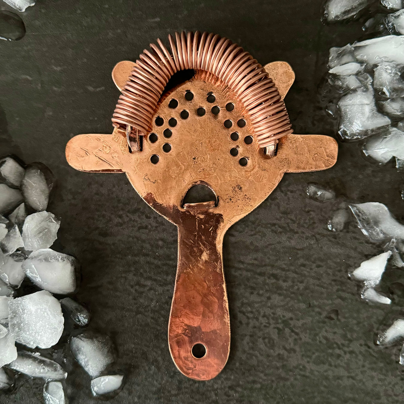 Mexican Handmade Copper 7-Piece Barware & Bar Tools Set- Black Nickel ...