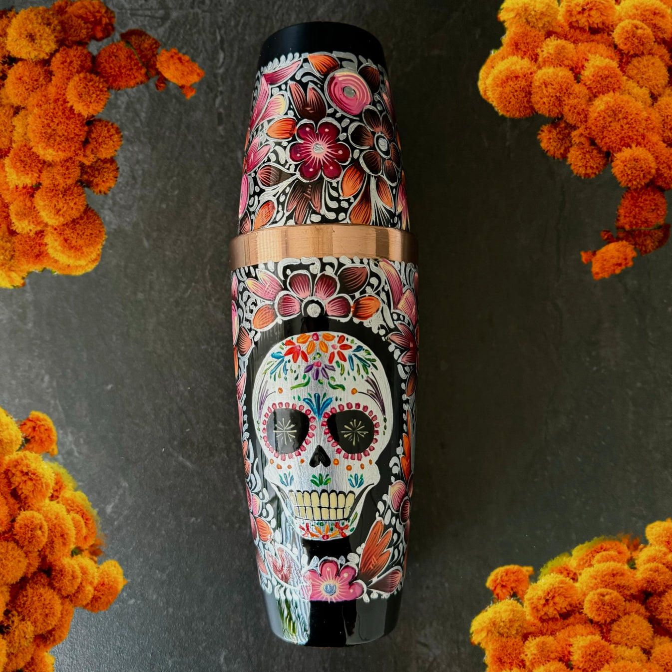Mexican Barware Handmade Copper 7-Piece Tools Set- Sugar Skull ...