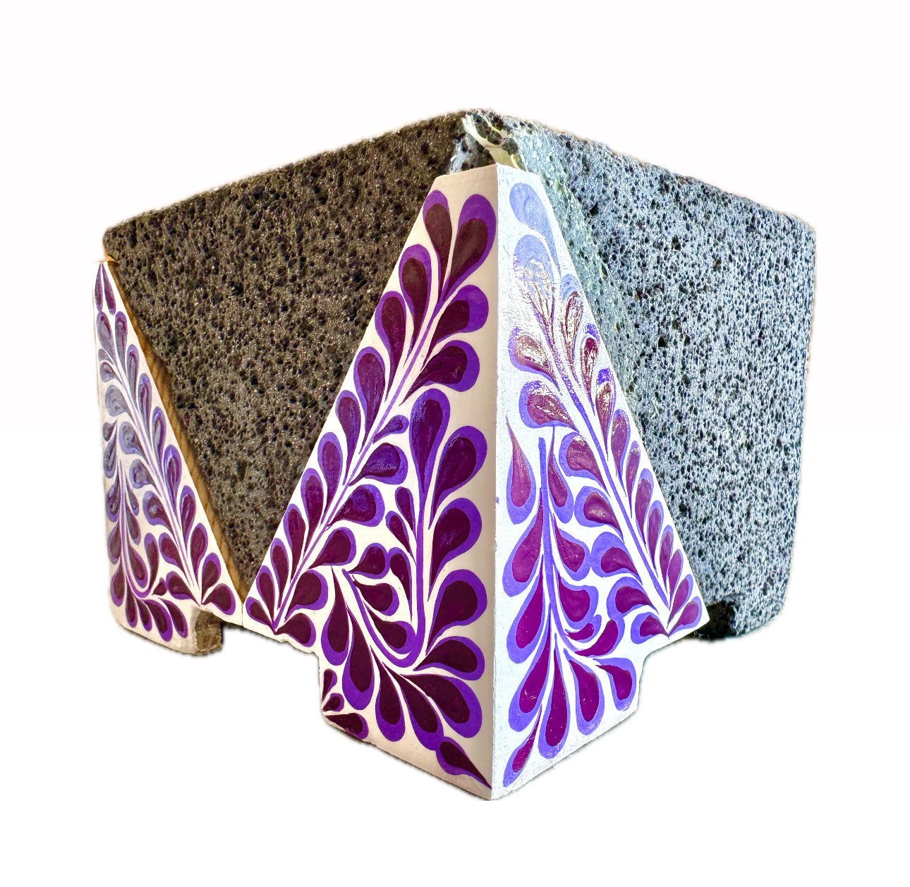 Mexican Handmade 5.5" Hand Painted Parota Wood Molcajete- Small Violet ...