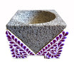 Mexican Handmade 5.5" Hand Painted Parota Wood Molcajete- Small Violet ...